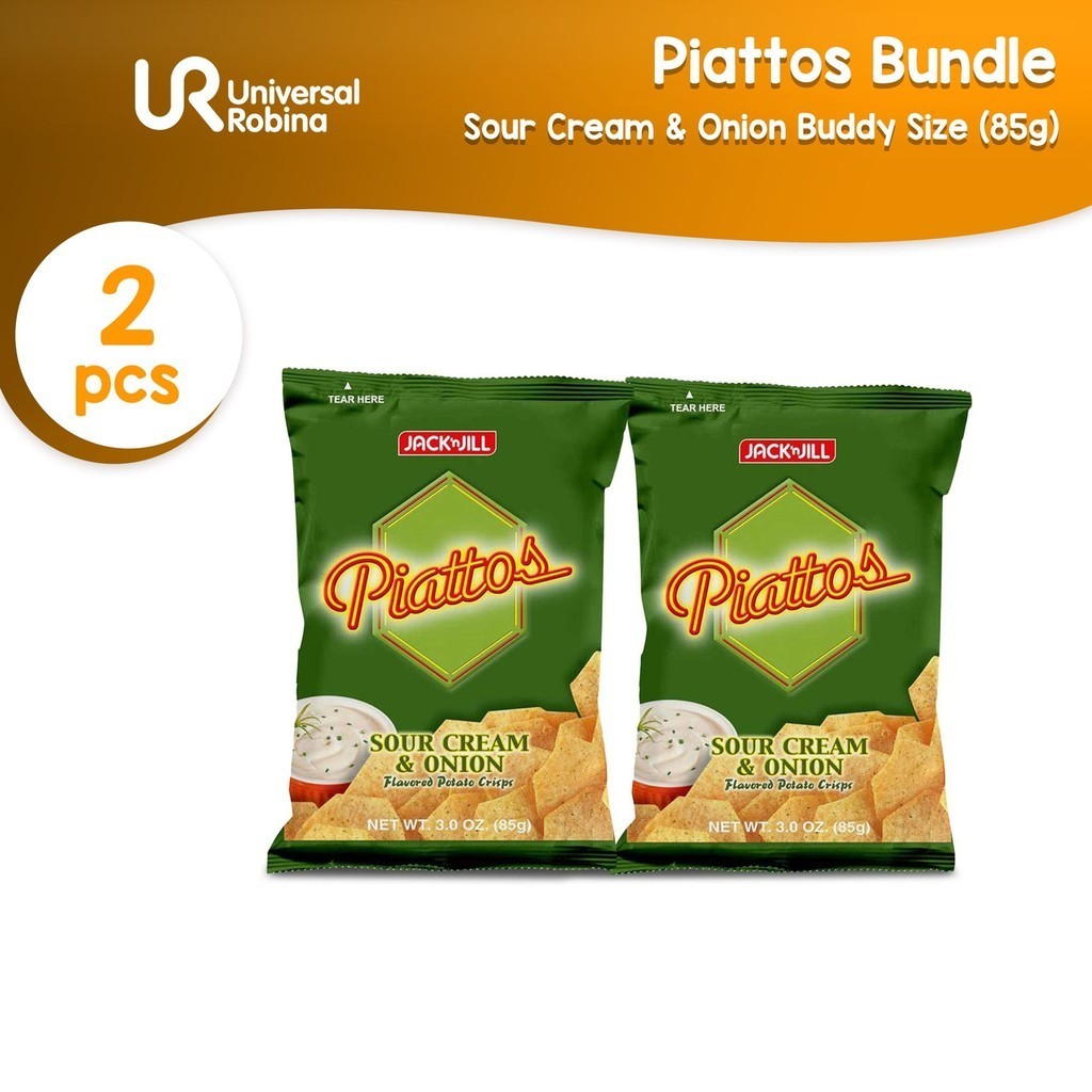 Piattos Sour Cream & Onion Flavored Potato Crisps 85g - 2 packs ...