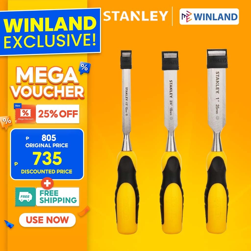 Stanley by Winland 3pcs Wood Carving Hand Chisel Set (DYNAGRIP) 16-285 ...