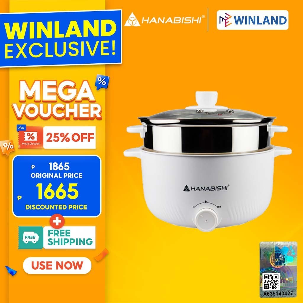 Hanabishi by Winland 3Liters Aesthetic White Multi-Function Cooker HMC ...