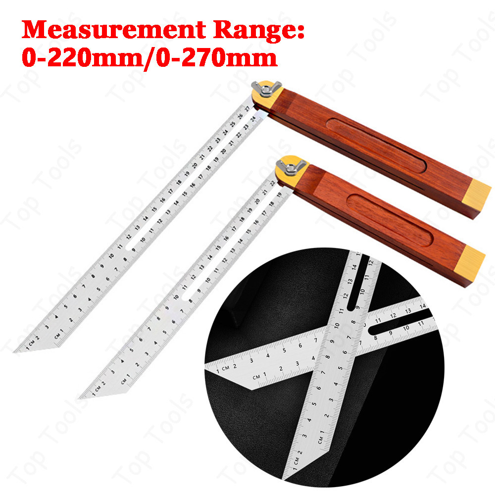 Angle Rulers Gauges Tri Square Sliding T-Bevel with Wooden Handle Level ...