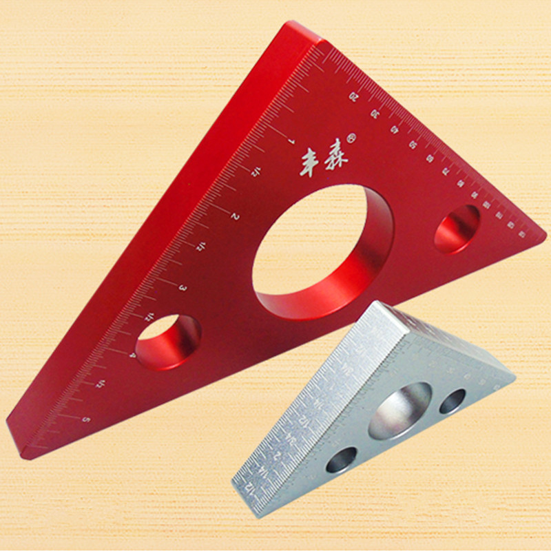 45 Degree Aluminum Alloy Angle Ruler Inch Metric Triangle Ruler ...
