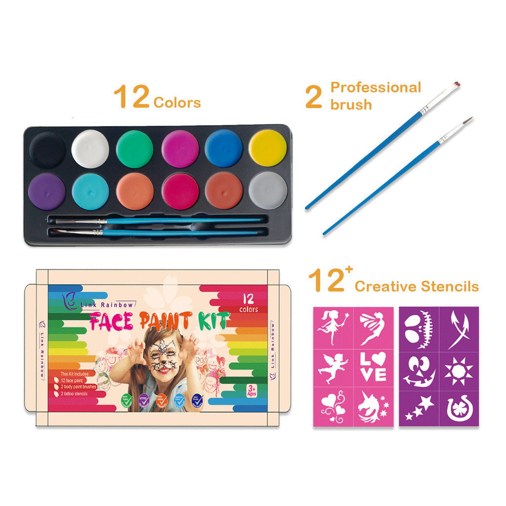 Face Ink Palette for Kids Face Swatch Palette - Vibrant Face Paint ...