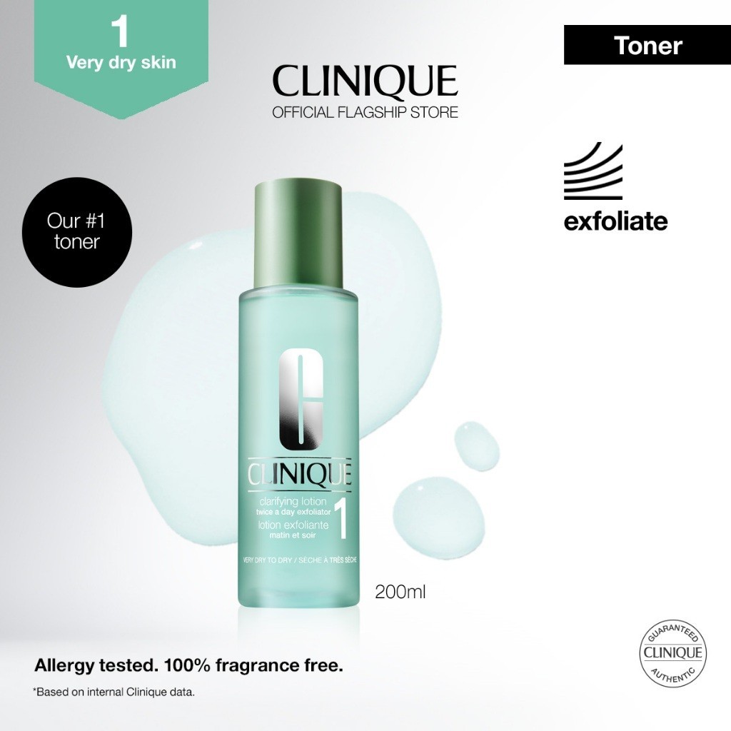 Clinique Clarifying Lotion Twice A Day Exfoliator - Toner 200ml | 1, For Very Dry Skin | Shopee ...