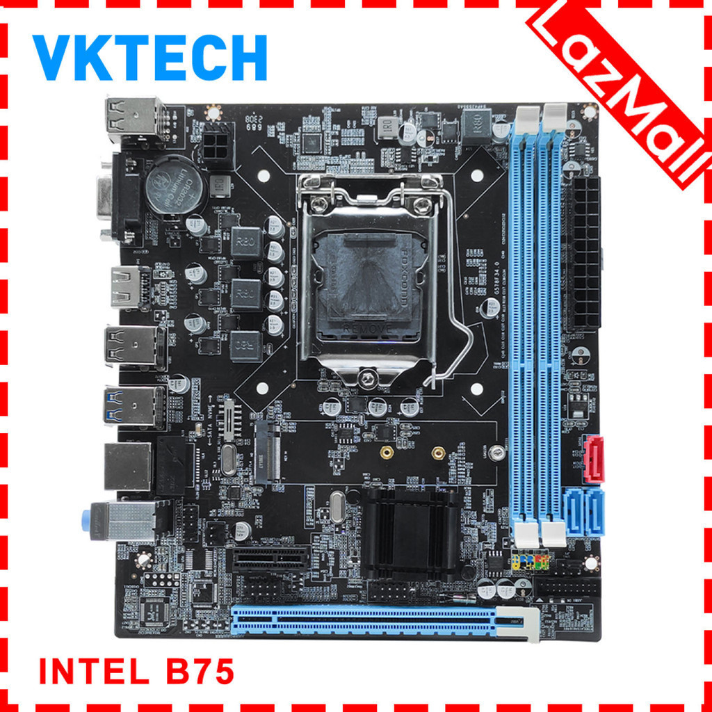 [Vktech] B75 Computer Motherboard LGA1155 Socket 16GB Micro-ATX PC Main Board I/O PS/2 Keyboard ...