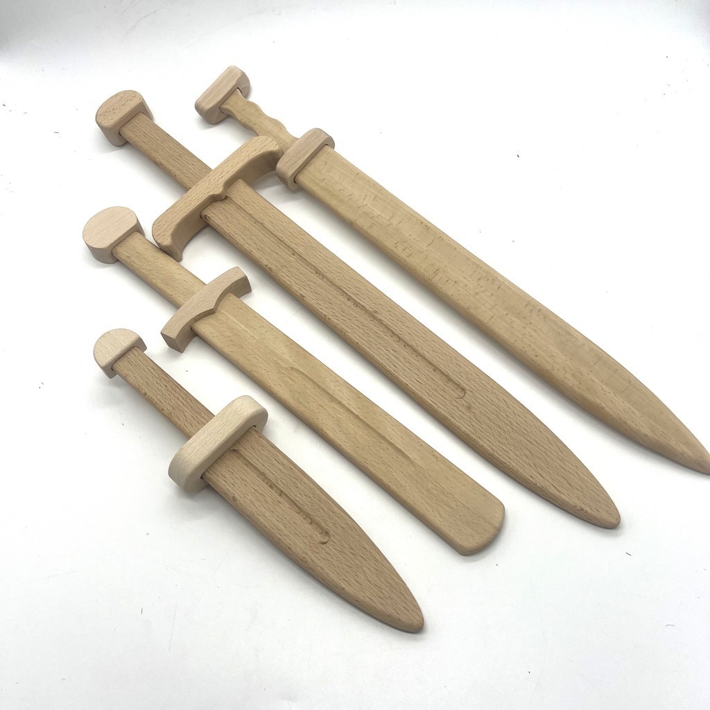 ♥4Pcs Wooden Sword Toy Boy Children Samurai Props Outdoor Sword ...