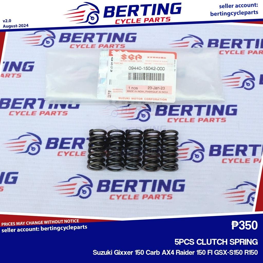 SGP 5PCS CLUTCH SPRING Suzuki Gixxer 150 Carb AX4 Raider 150 FI GSX ...