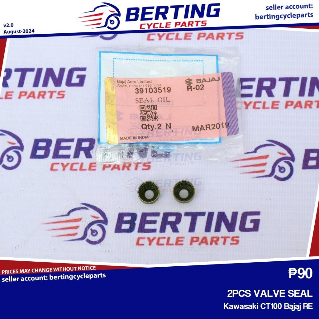 2PCS VALVE SEAL Kawasaki CT100 Bajaj RE Genuine 39103519 | Shopee ...