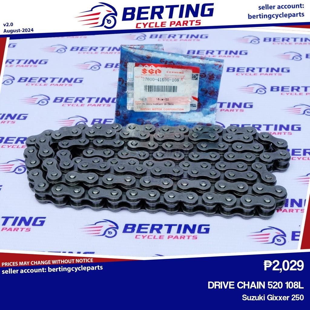 SGP DRIVE CHAIN 520 108L ORING TYPE Suzuki Gixxer 250 Genuine 27600 ...