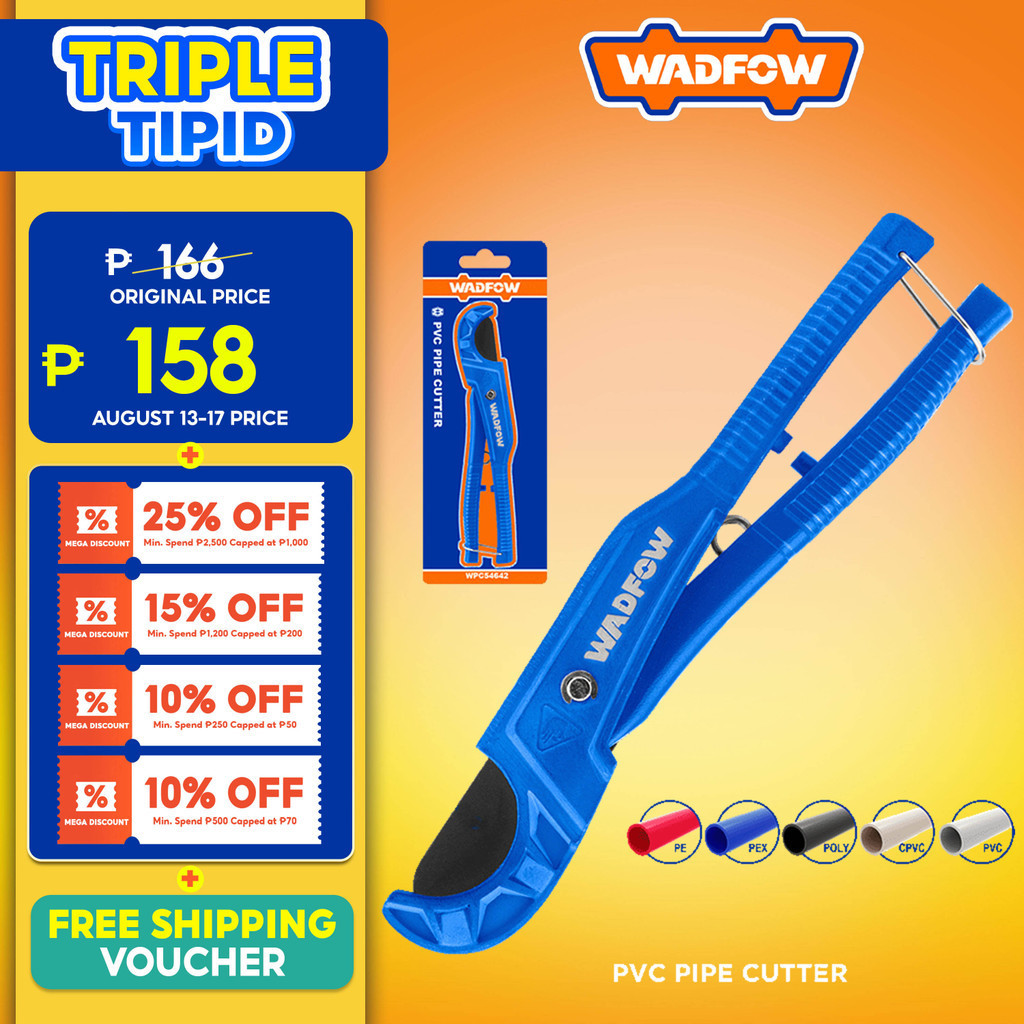 Wadfow 207mm Heavy Duty Aluminum Teflon Coated PVC Pipe Cutter | Shopee ...