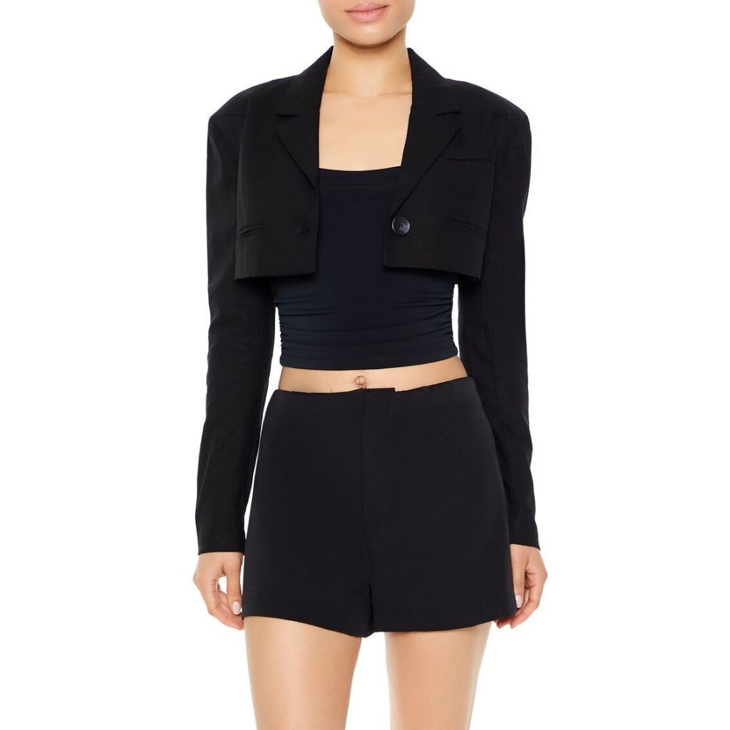 Forever 21 Women's Cropped Peak Lapel Boxy Blazer | Shopee Philippines