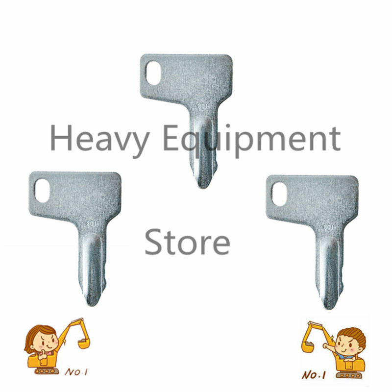 -3 PCS 301 key For Yanmar & Takeuchi Heavy Equipment Ignition Switch Key Grader Dozer Yanmar E#F ...