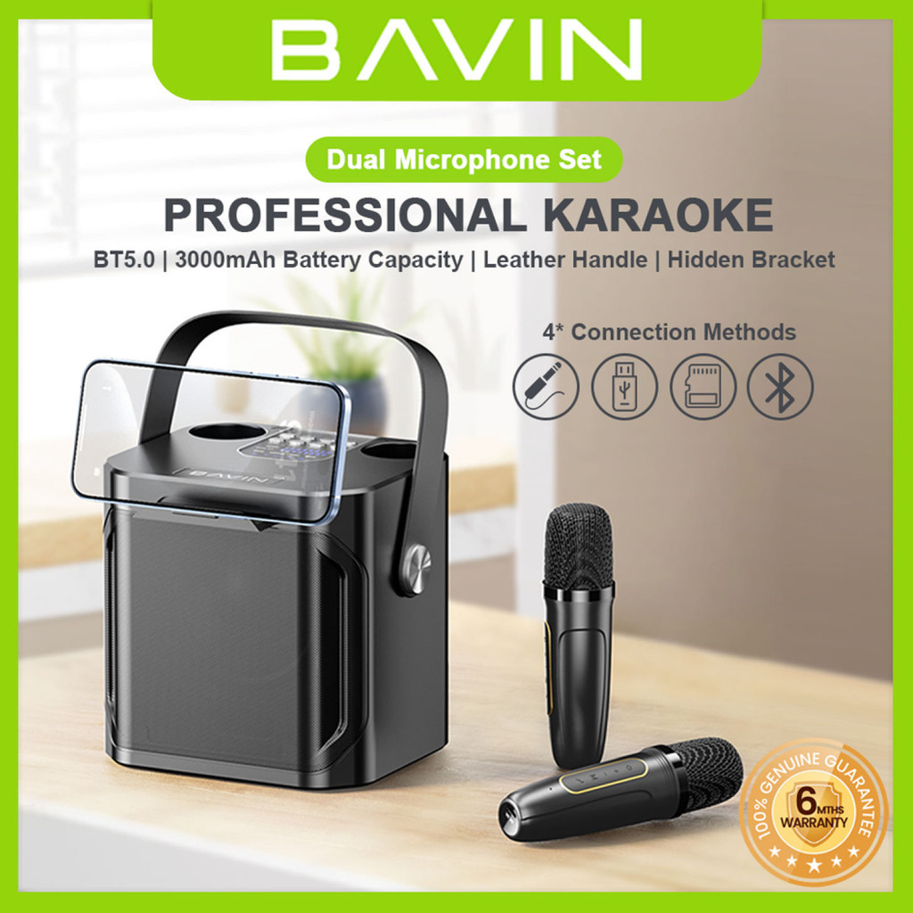 BAVIN BM20 Professional Karaoke Bluetooth 5.0V Portable Speaker Dual ...