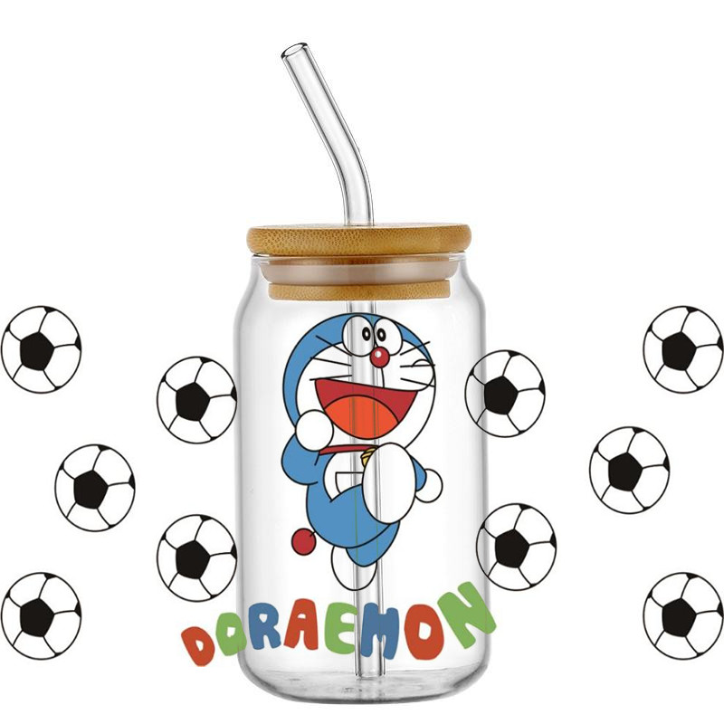 【Miniso Cartoon Doraemon for 16oz Libbey Glasses UV DTF Cup Wrap ...