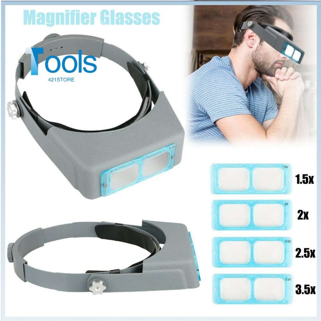 Optivisor Lens Head Magnifier Glasses Magnifying Visor Glass Headband 4 ...