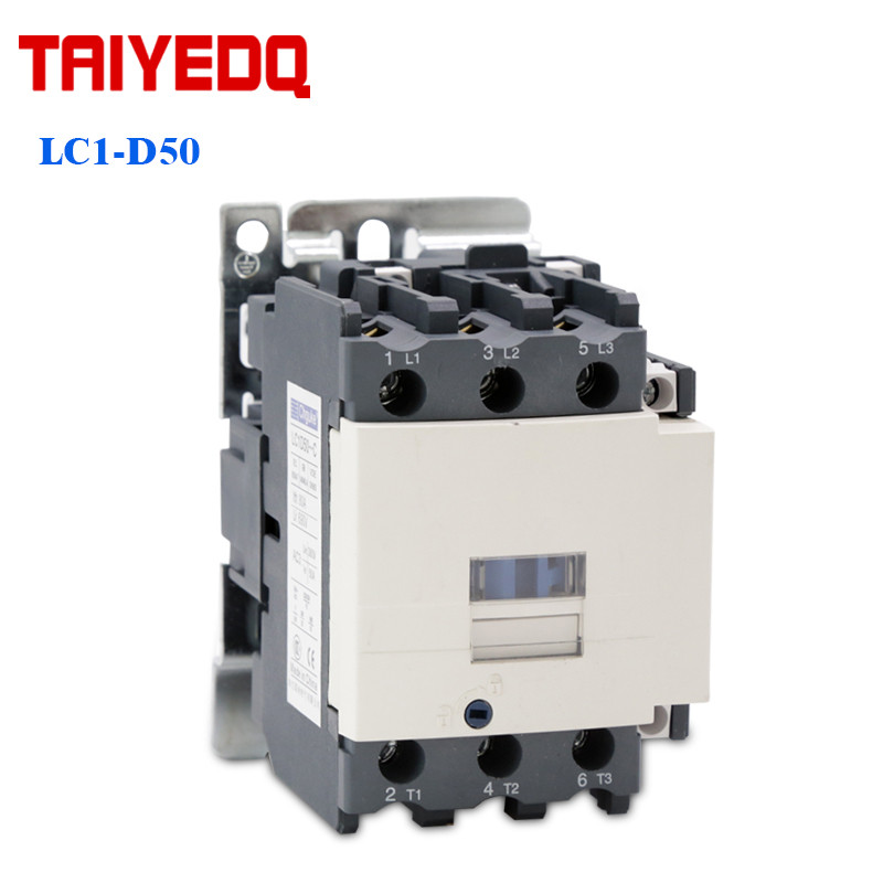 ☄LC1-D50 AC Magnetic Contactor 50A 1NO 1NC Starter Relay Contactor 220V ...