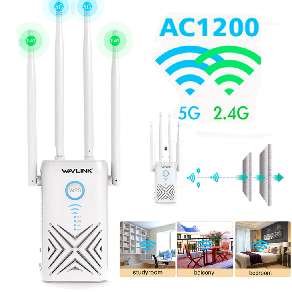 Wavlink AC1200 High Power Dual Band Wi-Fi Gigabit Range Extender ...
