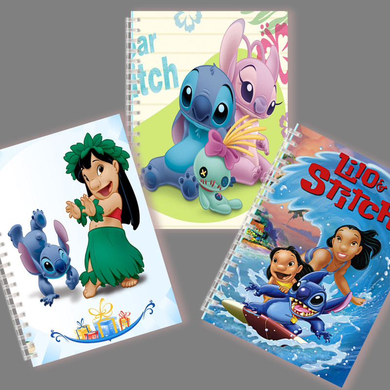 A5 Spiral Notebook Cartoon Lilo & Stitch Disney Stationery Note Book ...