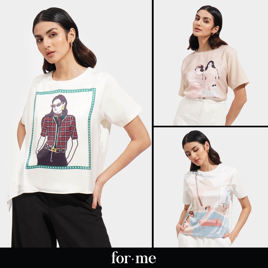 ForMe Boxy Fit Graphic T-Shirt Collection for Women | Shopee Philippines