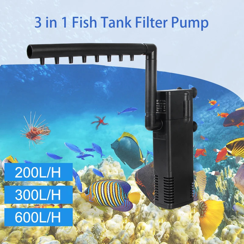 EU Plug Aquarium Fish Tank Oxygen Increasing Pump Turtle Tank Filter ...