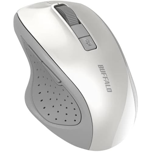 Buffalo 5 Button Bluetooth 5.0 Blue LED Mouse White Back / Forward ...