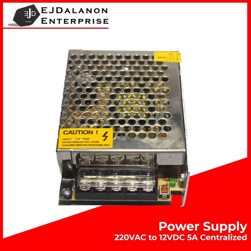 12V Power Supply Centralized 220Vac To 12Vdc 5A CCTV Piso Wi-Fi Pisonet ...