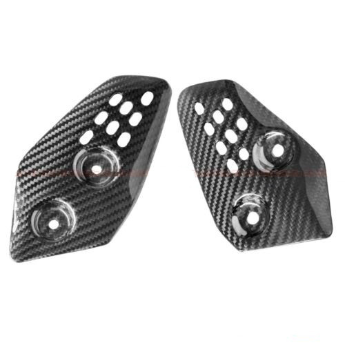 -100% Carbon Fiber Motorcycle Rearset Foot Peg Mount Heel Guards Plates ...