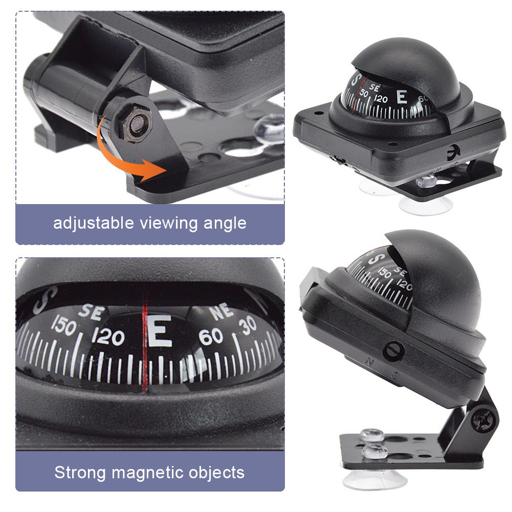 ⚖Navigation Magnetic Compass Multi-function Car Dashboard Compass Mini Ball Dash Dashboard for C ...