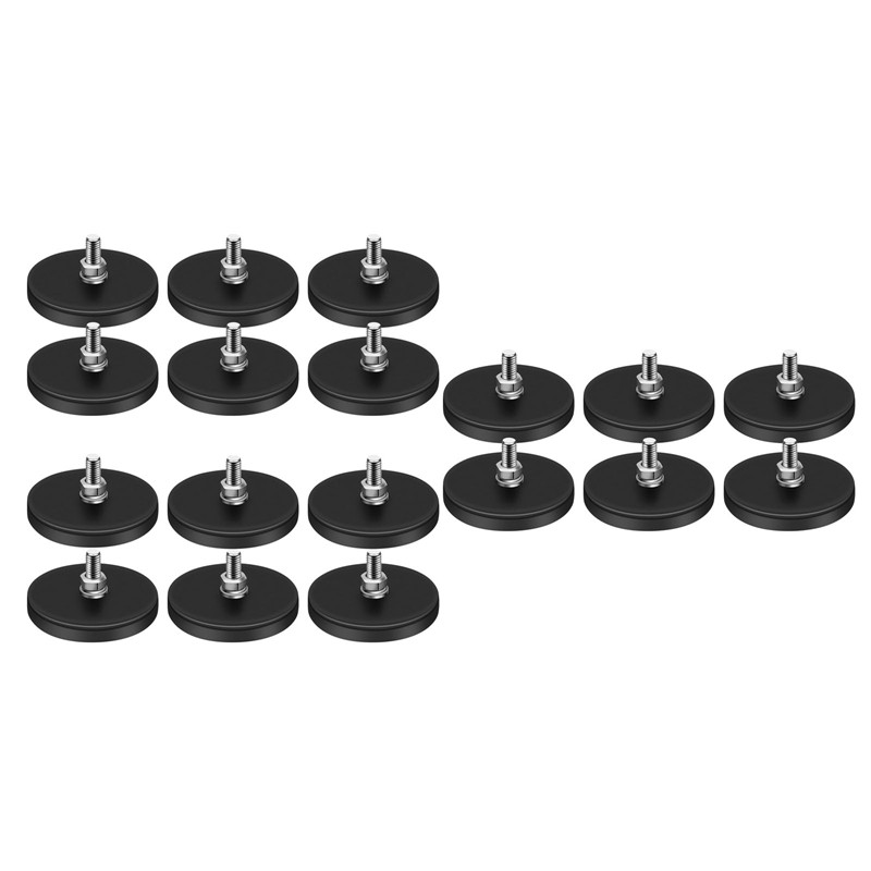 ☹Rubber Coated Magnets,22LBS Neodymium Magnet Base With M6 Threaded ...