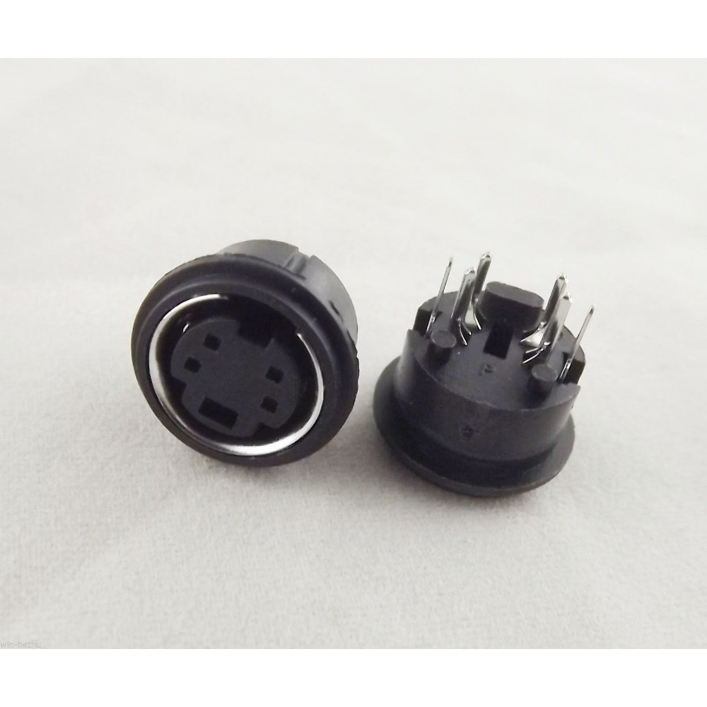 ~20pcs Mini 4 Pin DIN Jack Circular PCB Mount Female Connector B♟ ...