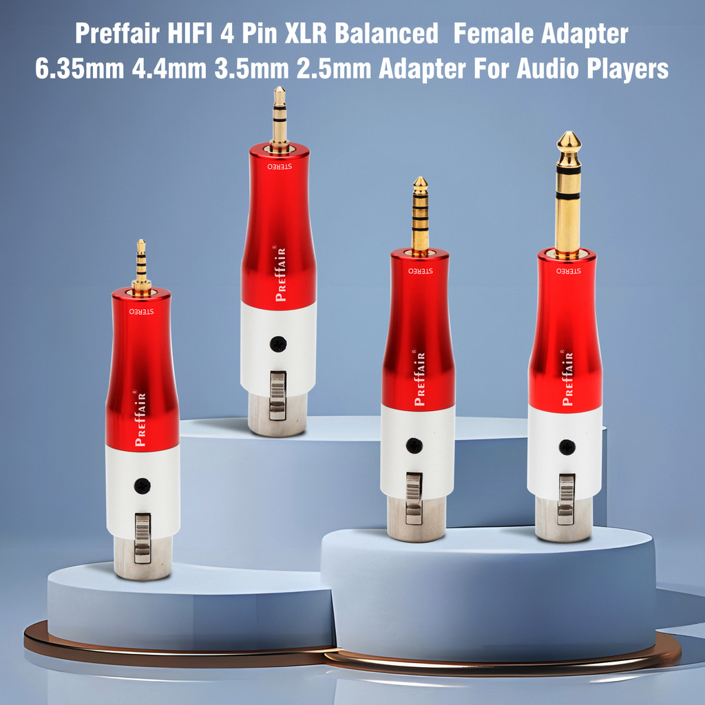 ☾Preffair High End HiFi 4Pin XLR Balanced Female Plug to 4.4mm/3.5mm/2 ...