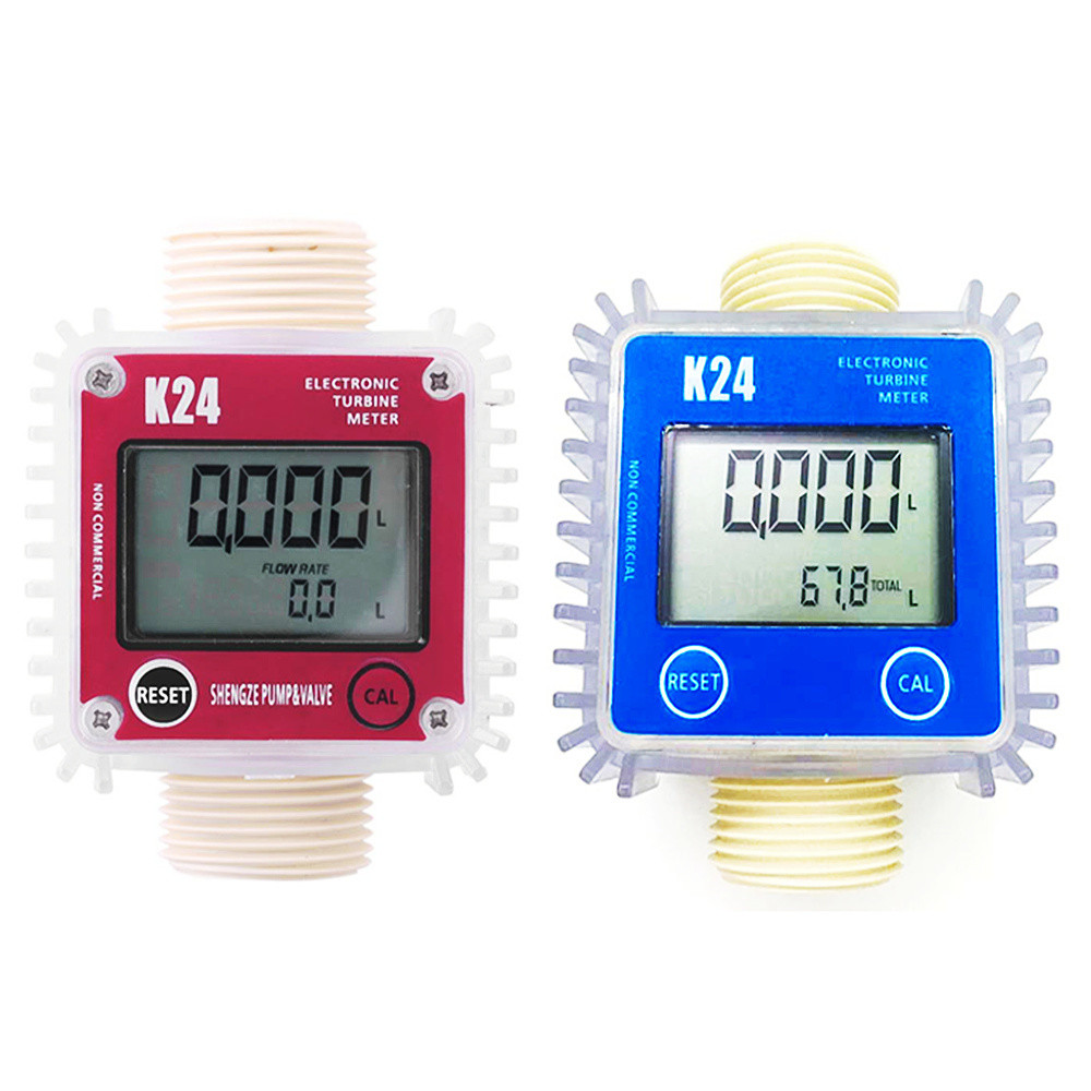 Digital K24 Turbine Digital Diesel Oil Fuel Flow Meter Gauge For ...