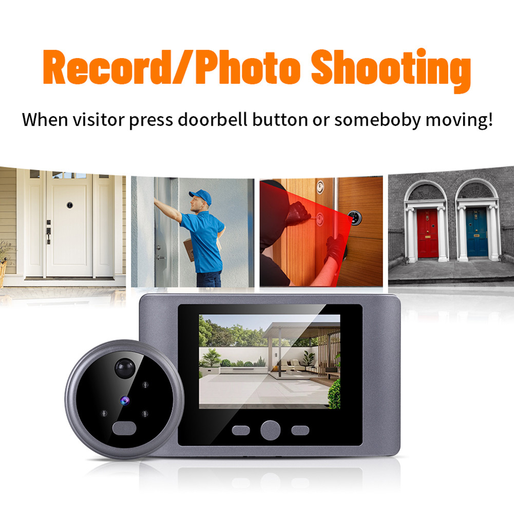 Wireless Peephole Video Doorbell PIR Motion Detector Digital Door Eye ...