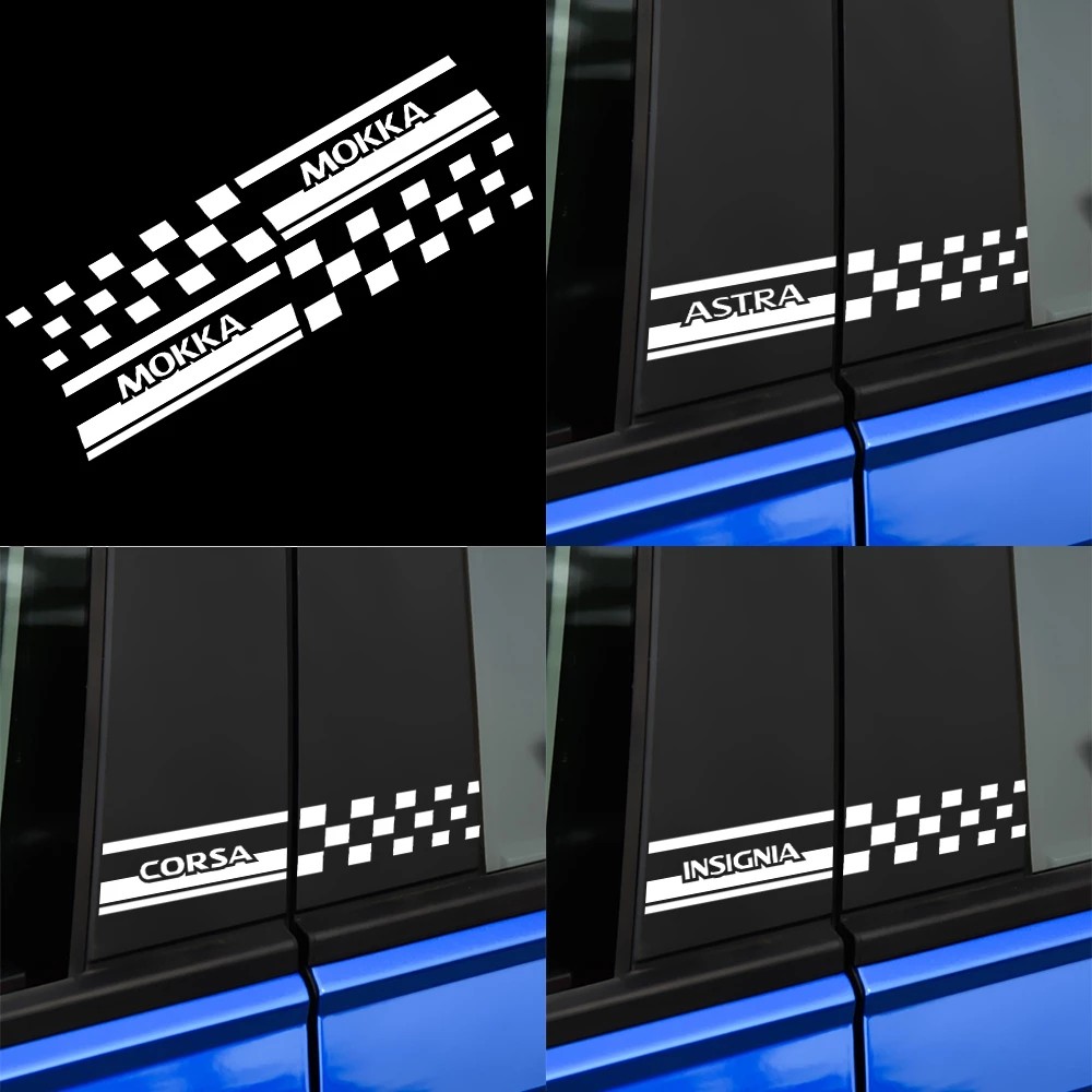 ⋛2X Reflective Car Column Cover Film Vinyl Trim Sticker Auto Window B ...