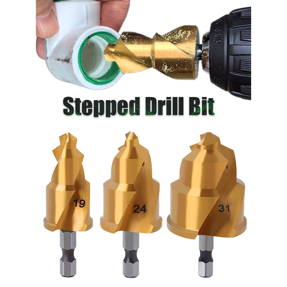 ♥PPR Lifting , Stepped Drill Bit, Hexagon Shank Water Pipe Connection ...