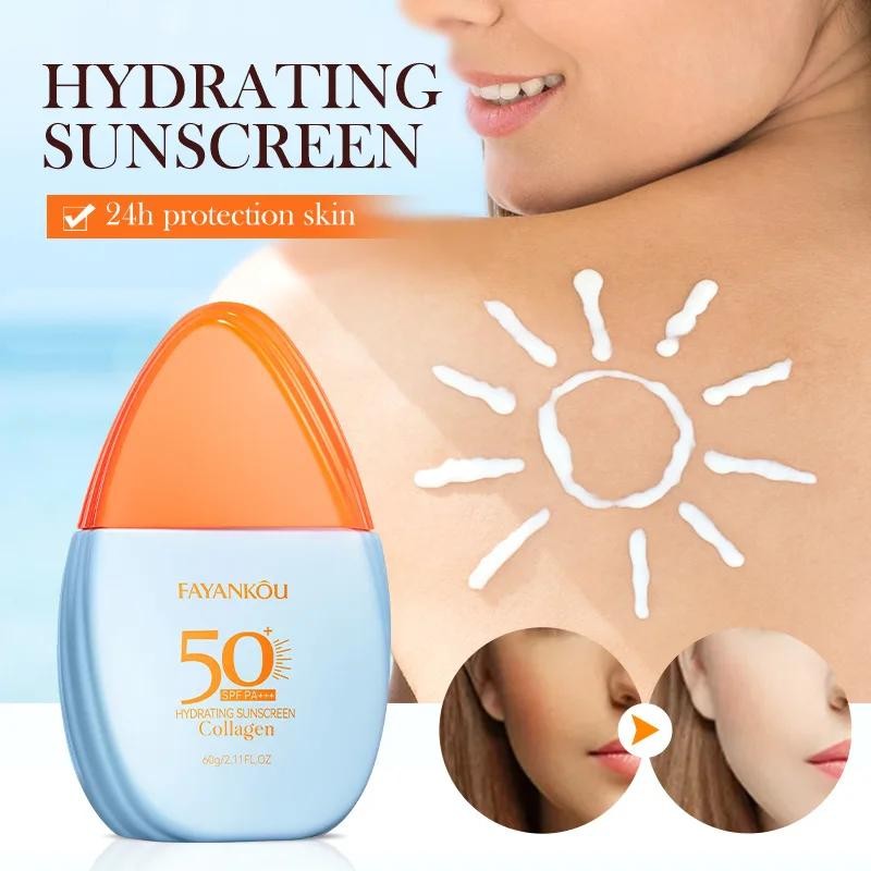 Collagen Sunscreen Cream Protector Facial Solar Sun Block SPF 50 Gel Isolation Lotion Bleaching ...