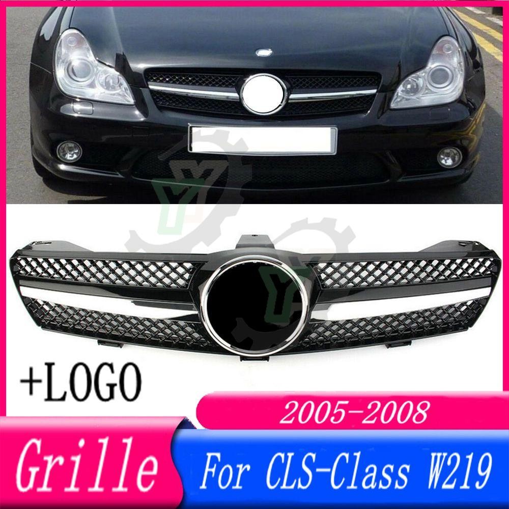 ☠Car Accessory Front Bumper Upper Grille Racing Grill For Mercedes For Benz W219 CLS500 CLS600 2 ...