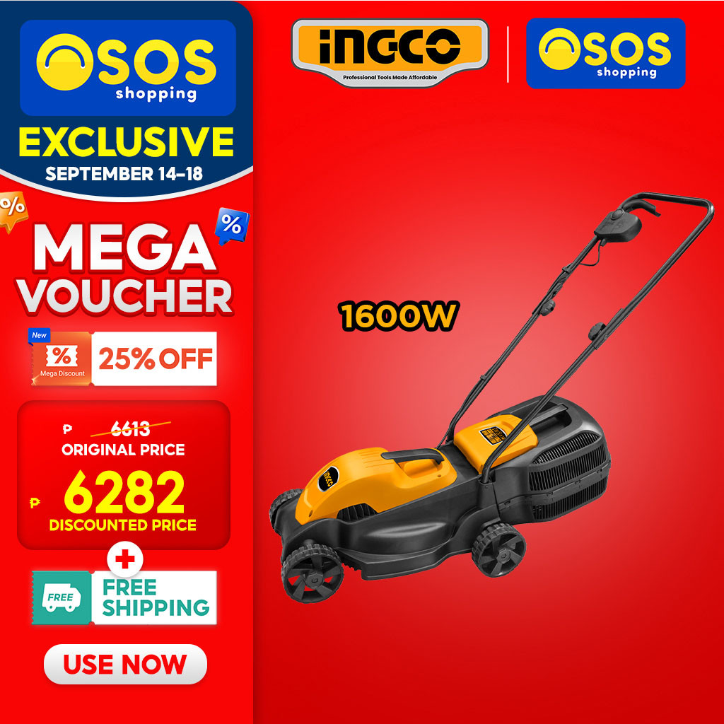 Ingco LM385 1600W Electric Lawn Mower 45L •OSOS• | Shopee Philippines