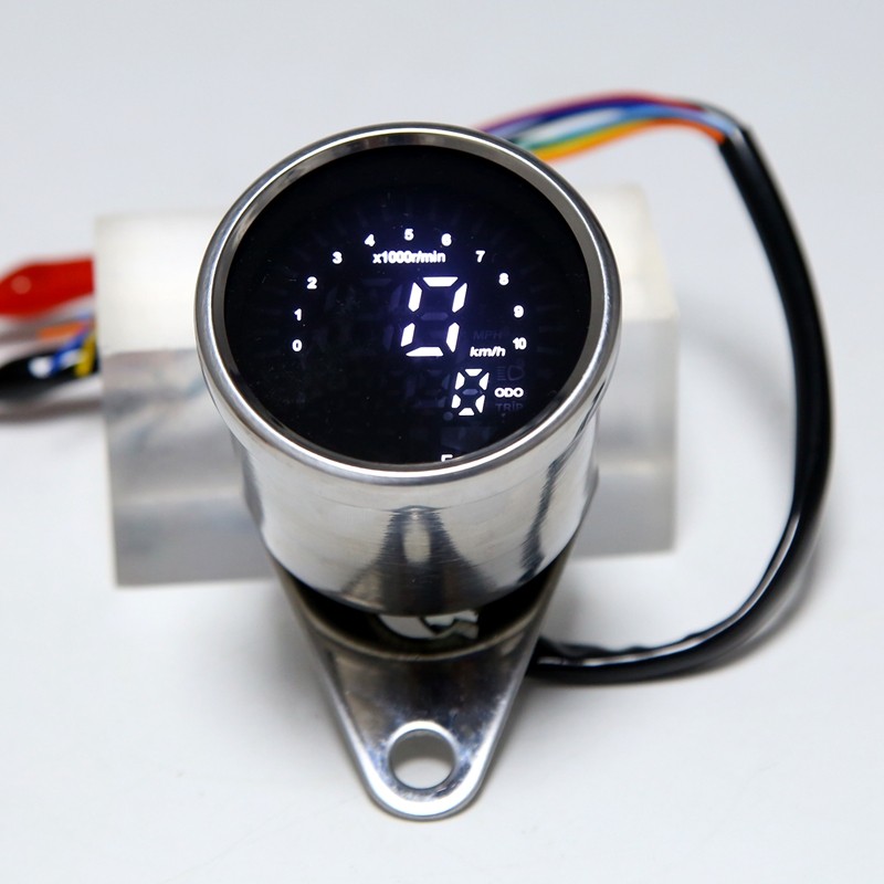Universal Motorcycle Meter Speedometer Digital Odometer Round Speed ...