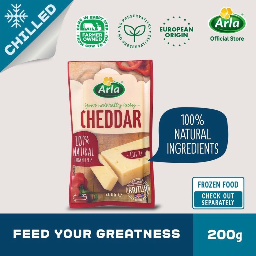 Arla Natural Cheddar Chunk 200g | Shopee Philippines