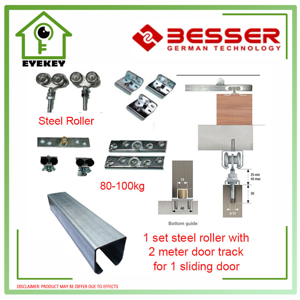 BESSER S20 SLIDING DOOR ROLLER SET FOR 1 DOOR 80 TO 100KG 85ROLLERSET ...