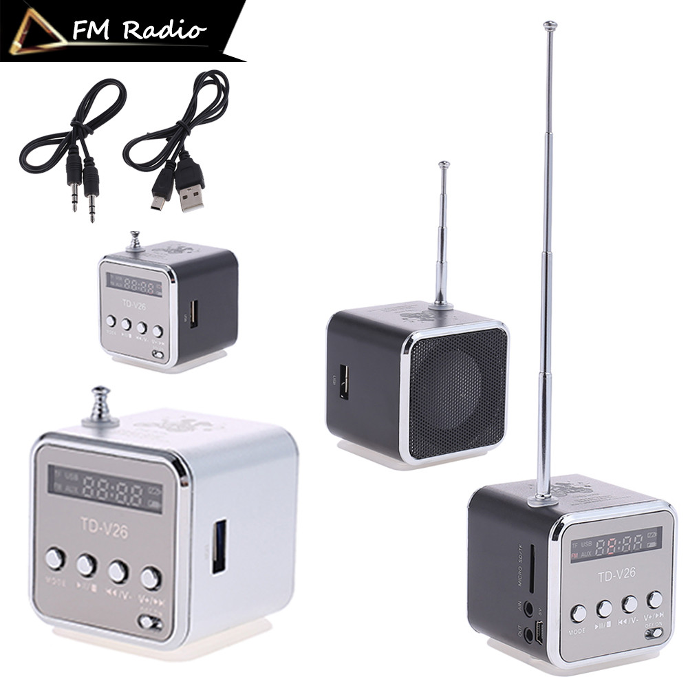 유TD-V26 Mini Radio Receiver With USB Portable Speakers With Fm Radio ...