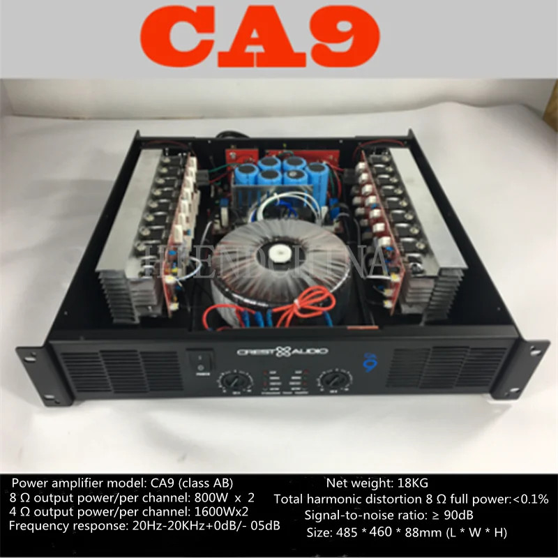 ☁CA9 Professional Power Amplifier Pure Power Amp2 Channels (2U) KTV/Stage/Home Entertainment KTV ...