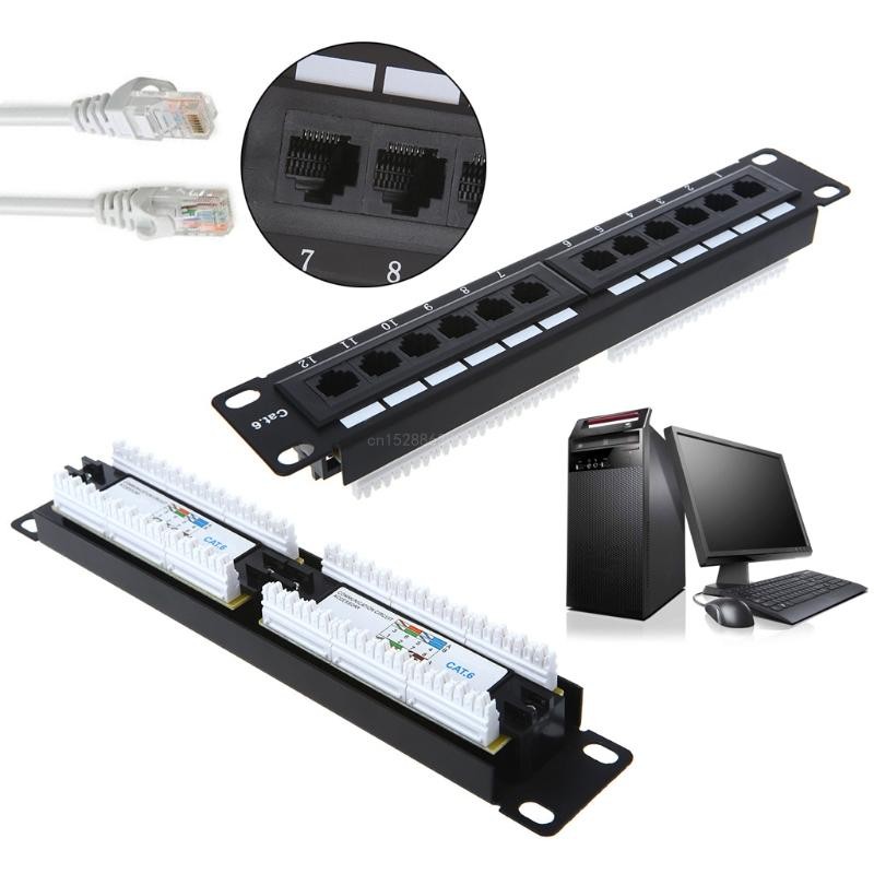 ♀Network Tool Kit 12 Port CAT6 Patch Panel RJ45 Networking Wall Mount ...