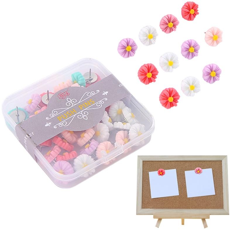 Push Pins For Cork Board 30 Pieces Rose Daisy Cork Board Pins Cute ...