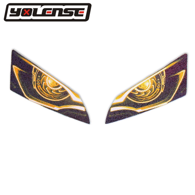 Motorcycle 3D Front Fairing Headlight Stickers Guard Head light ...