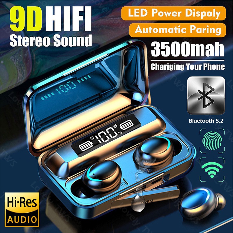 F9 5 Tws Bluetooth Earphones With Microphone 9d Hifi Stereo Bluetooth
