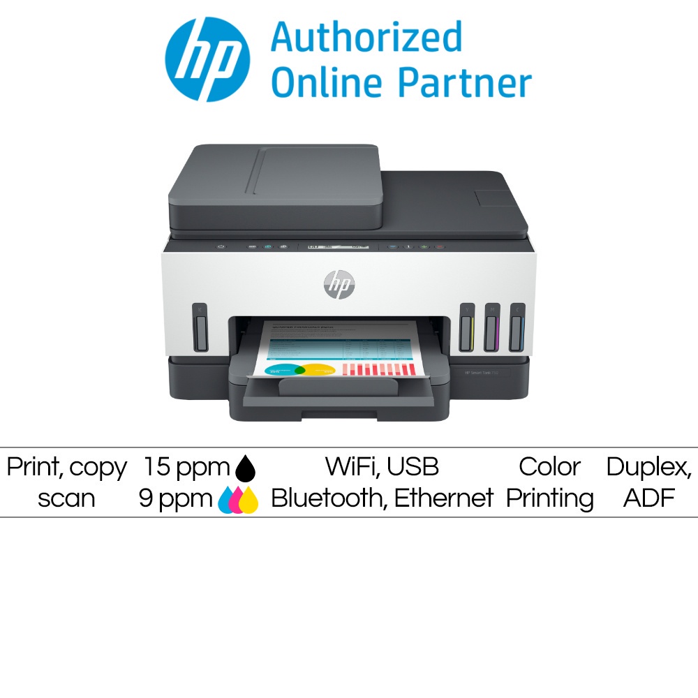 HP Smart Ink Tank 750 A4 Color Printer All in One Printer, Scanner ...
