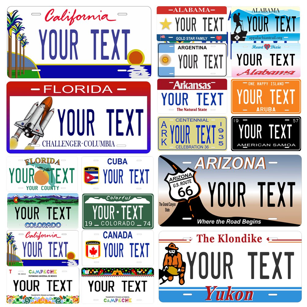 Your Text Custom License Plate Country Metal Sign Vintage Personalize ...