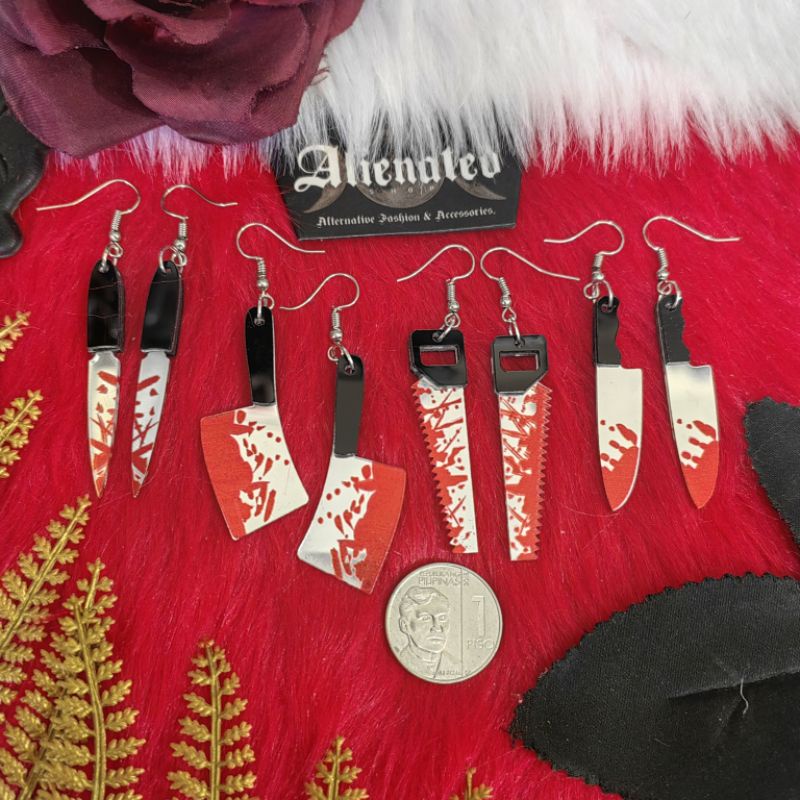 𝐒𝐏𝐀𝐆𝐄 7 𝐂𝐥𝐞𝐚𝐫 𝐊𝐧𝐢𝐟𝐞 𝐁𝐥𝐨𝐨𝐝 𝐄𝐚𝐫𝐫𝐢𝐧𝐠𝐬 𝐀𝐝𝐣𝐮𝐬𝐭𝐚𝐛𝐥𝐞 𝐍𝐞𝐜𝐤𝐥𝐚𝐜𝐞 | Halloween ...