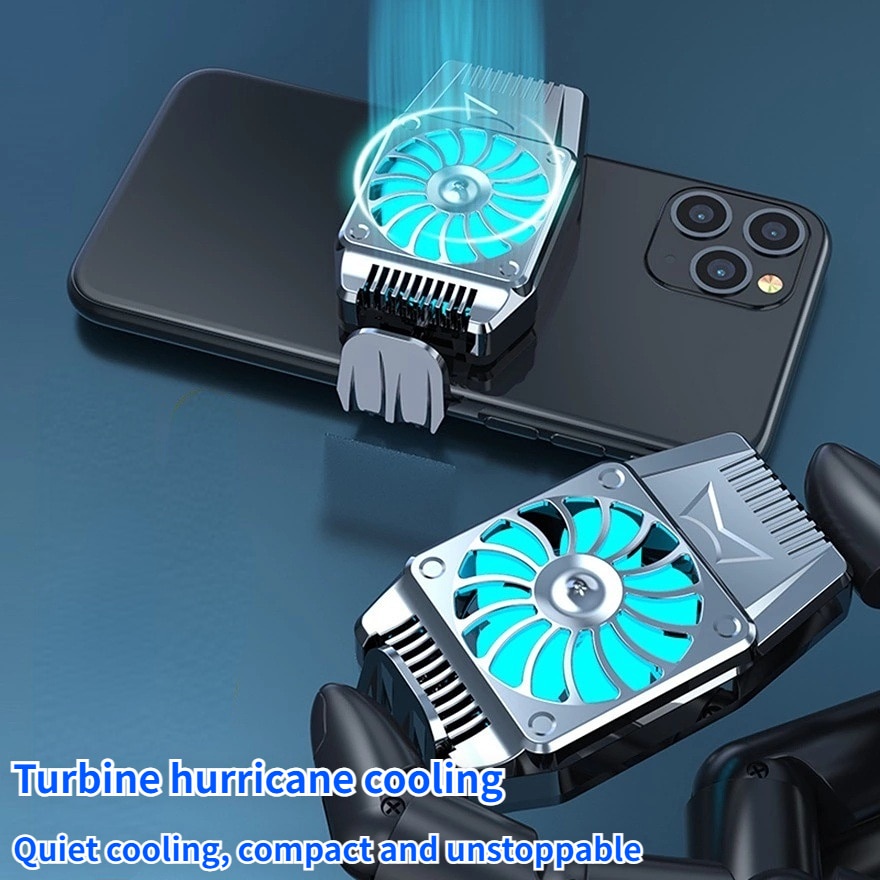 ღUniversal Mini Mobile Phone Cooling Fan Radiator Turbo Hurricane Game ...